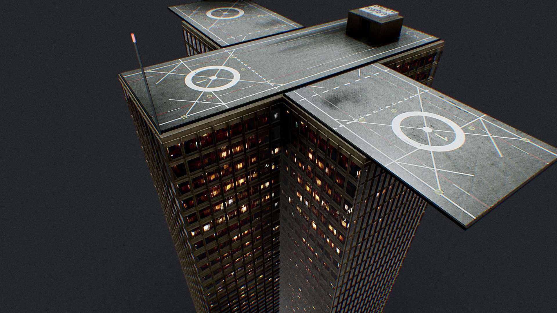 Low Poly - Futuristic Sci-fi Skyscraper Building 3D Model Download ...