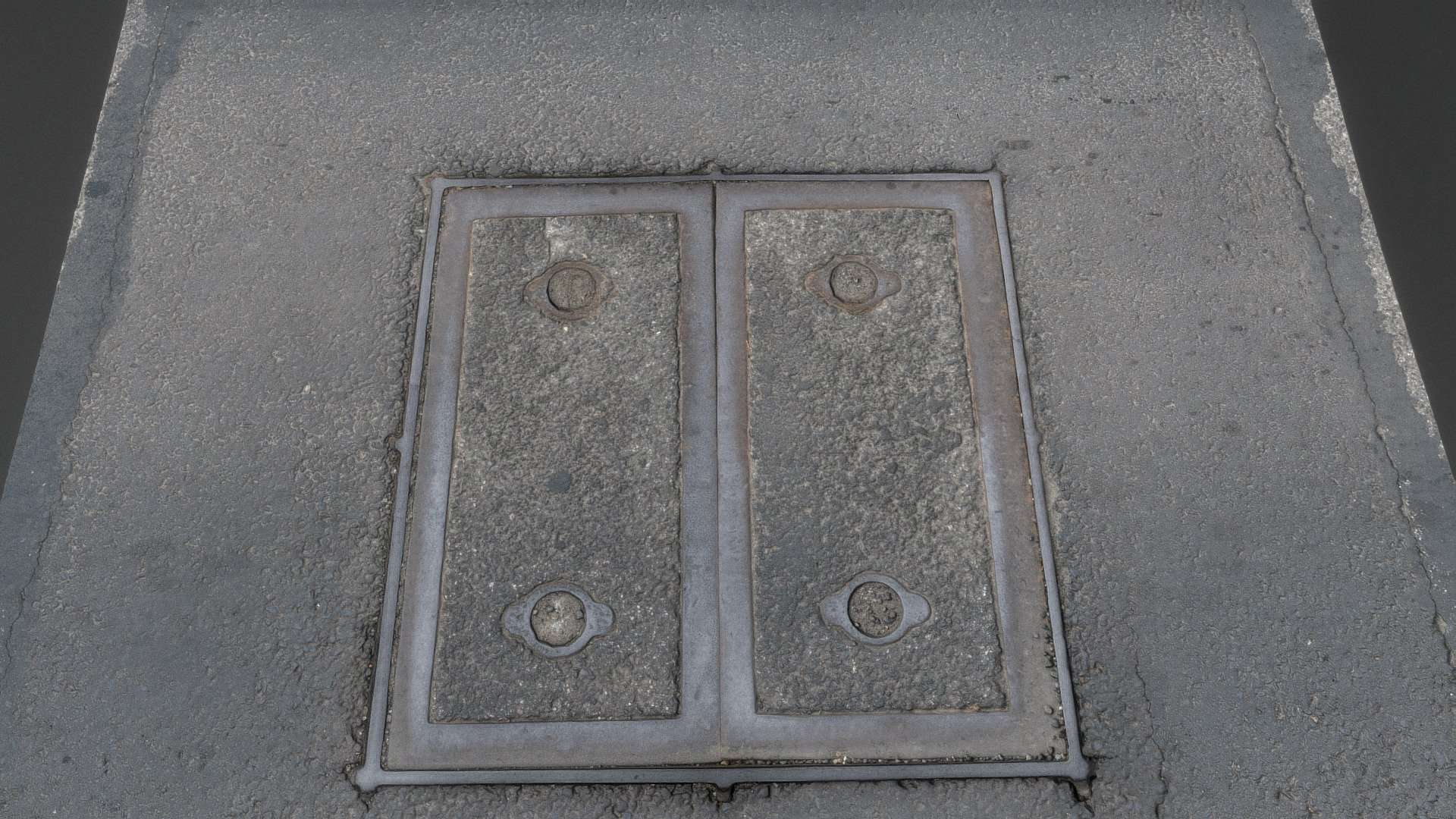 Metal road utility hatch gate - OPEN3DSEA