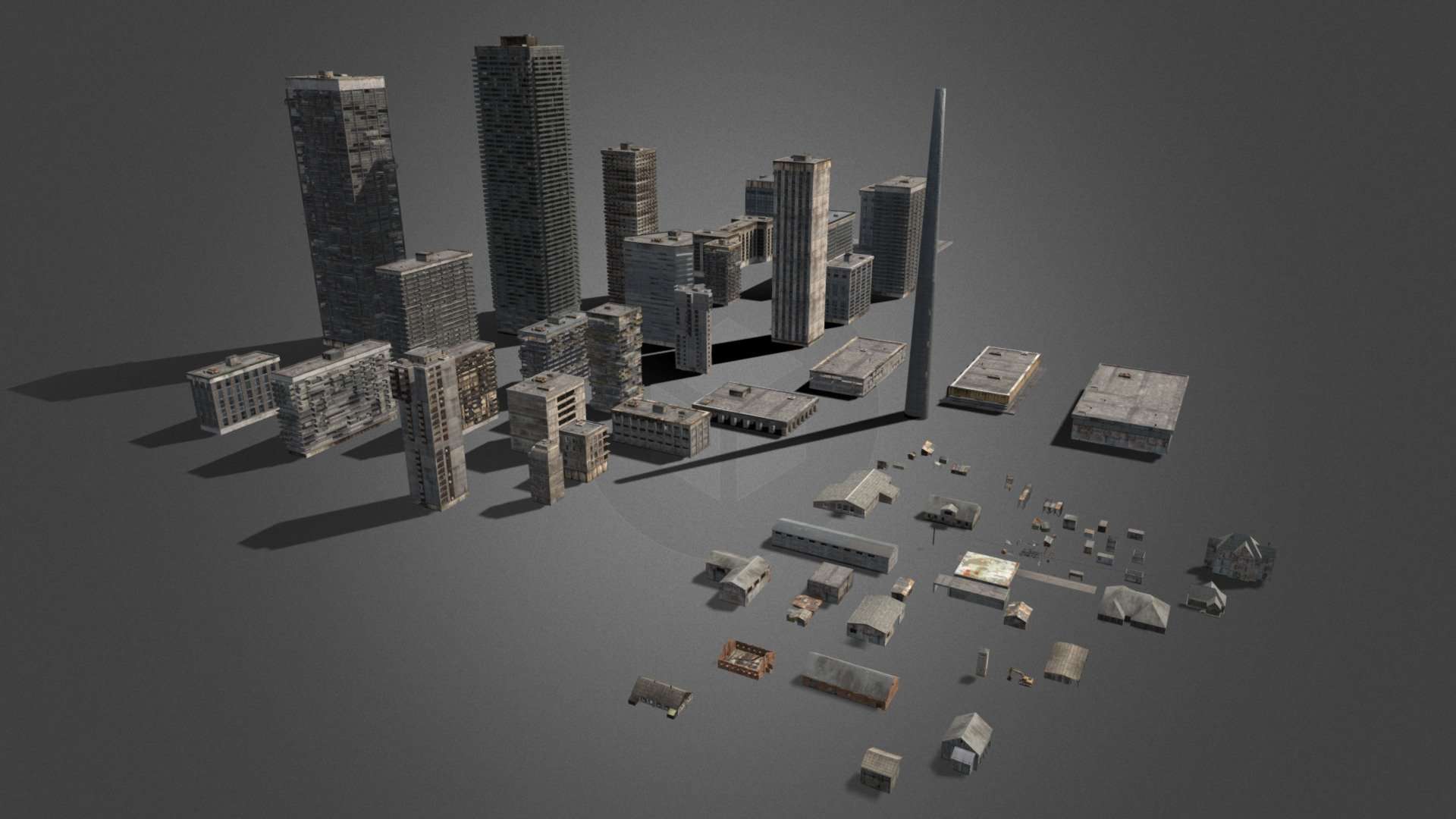 Rural Industrial City Kitbash 3D Model Download - Game Ready Asset ...