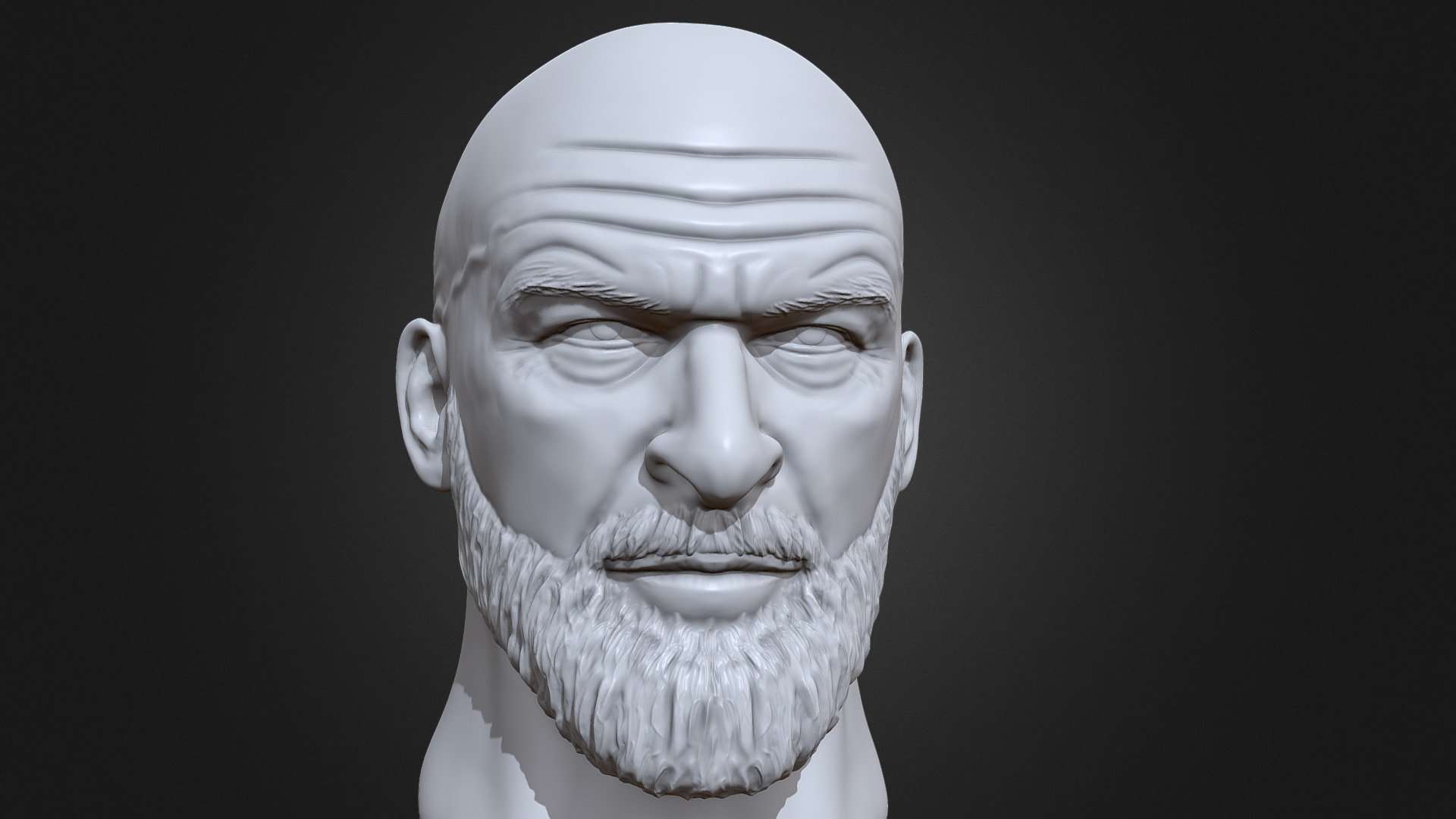 Triple H 3D printable portrait sculpture - OPEN3DSEA