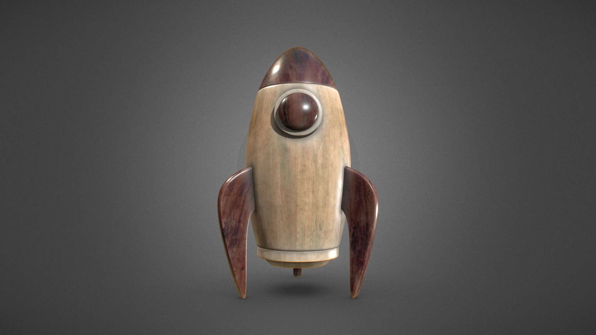 Wooden Rocket Toy - OPEN3DSEA