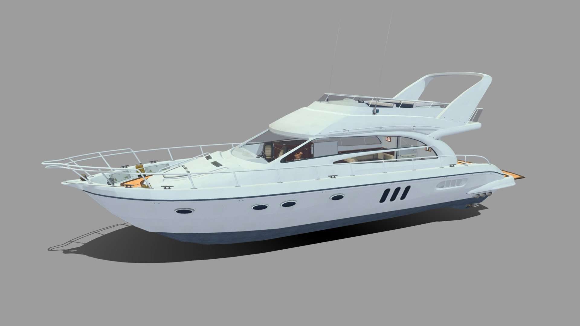 Yacht With Interior - OPEN3DSEA