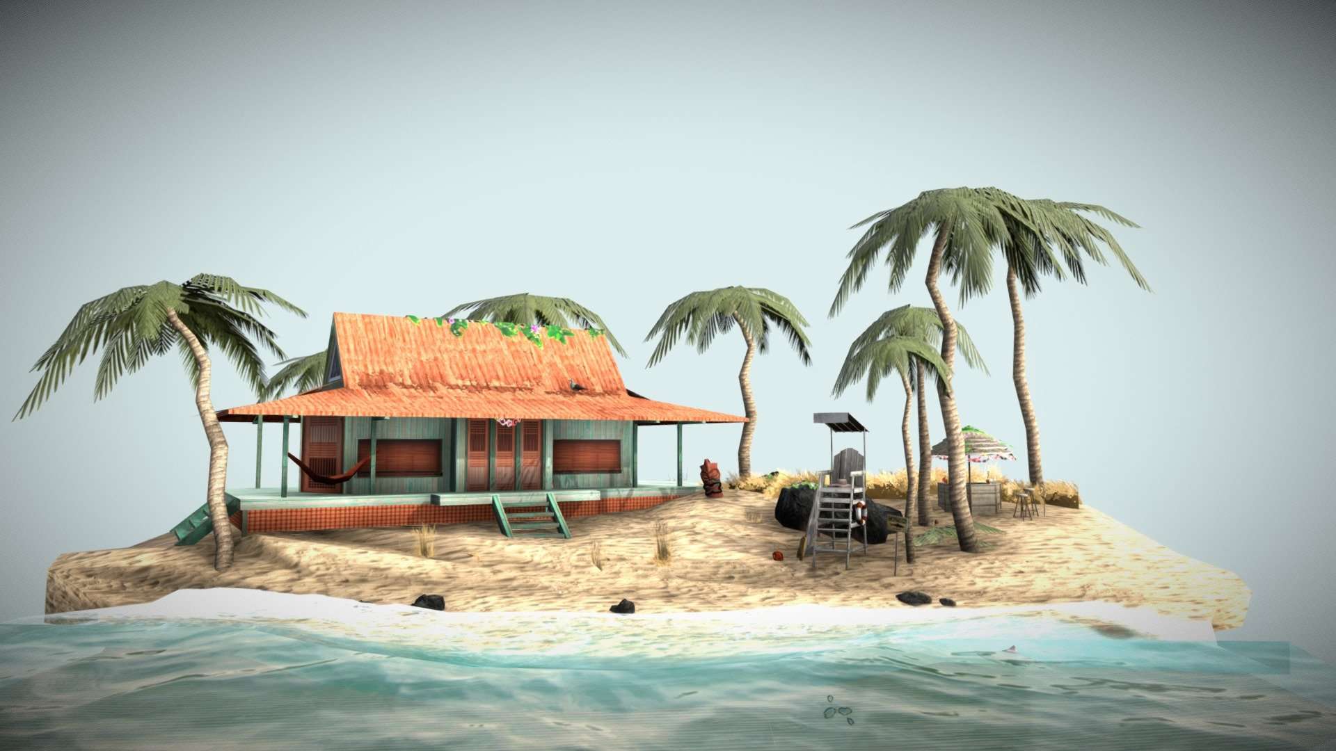 By The Ocean 3D Model Download - Game Ready Asset | Open3DSea