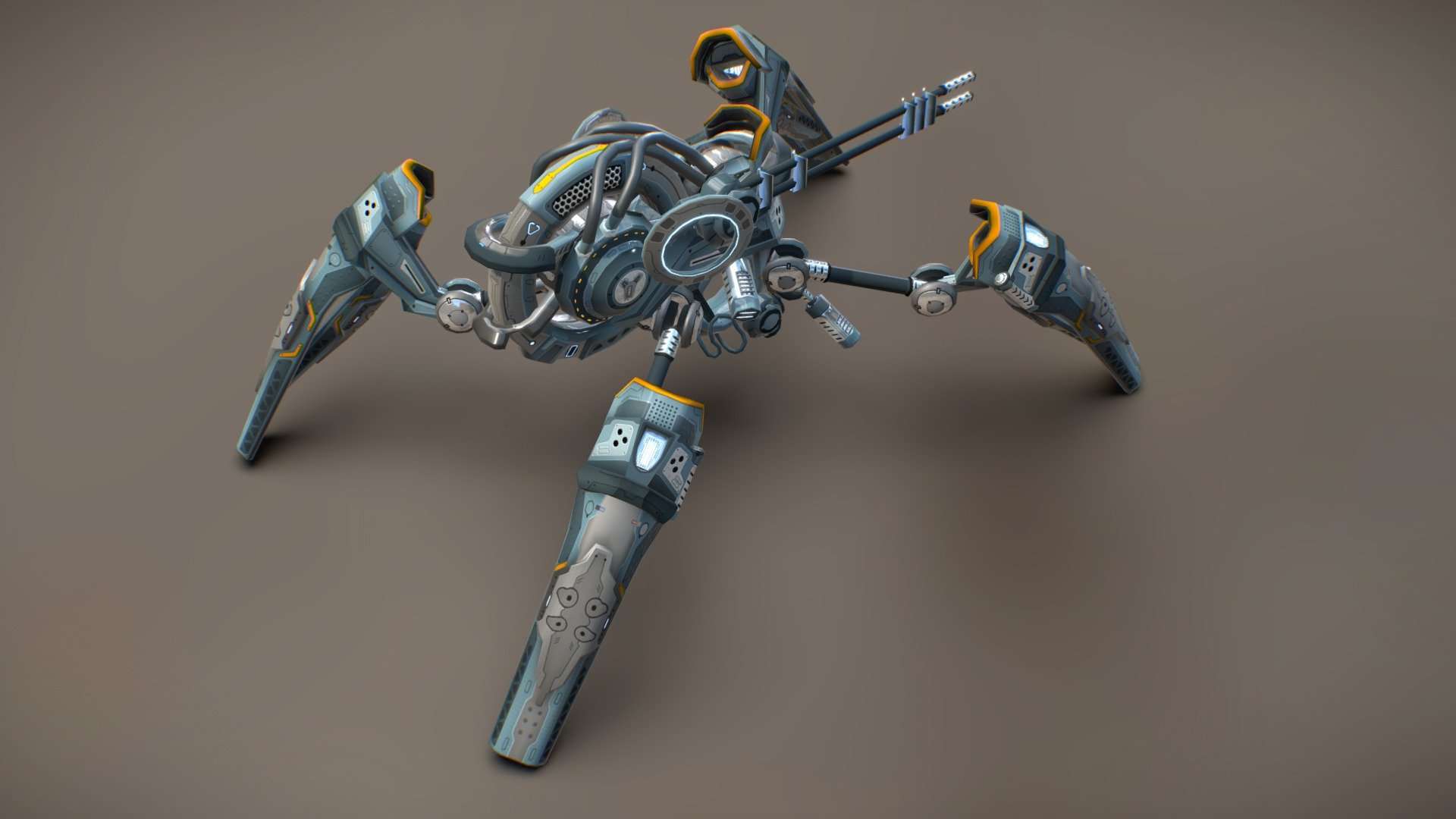 Spider Drone V6 Cybertech 3D Model Download - Game Ready Asset | Open3DSea