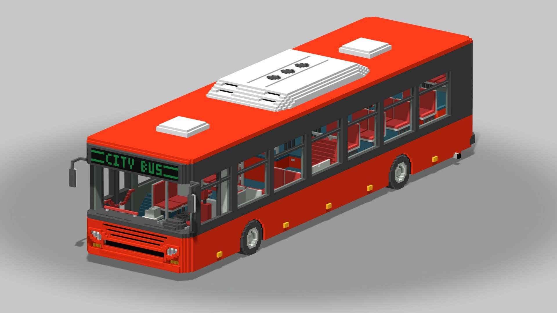 Voxel City Bus - OPEN3DSEA