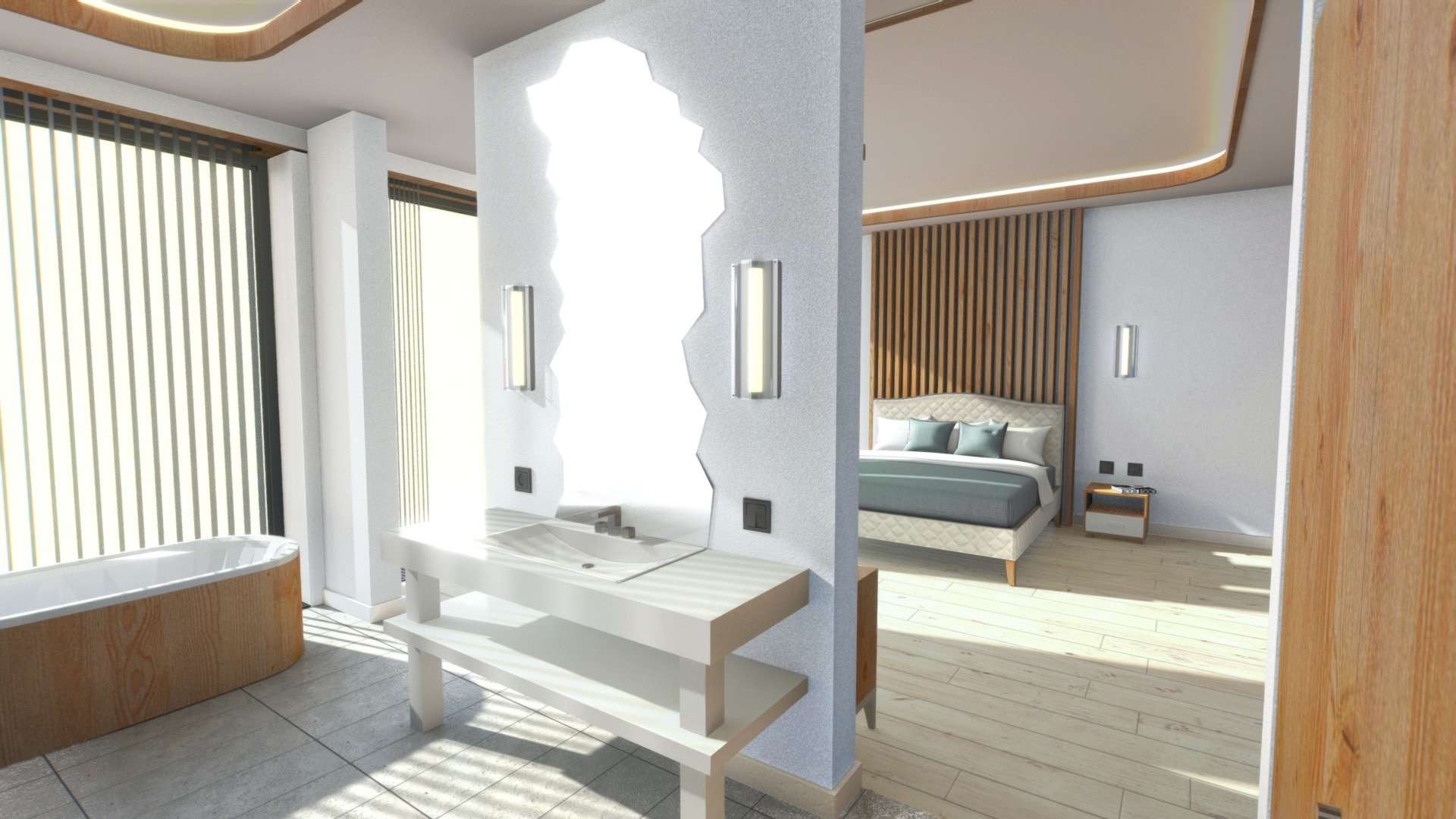 VR room - lighting baked in textures - OPEN3DSEA