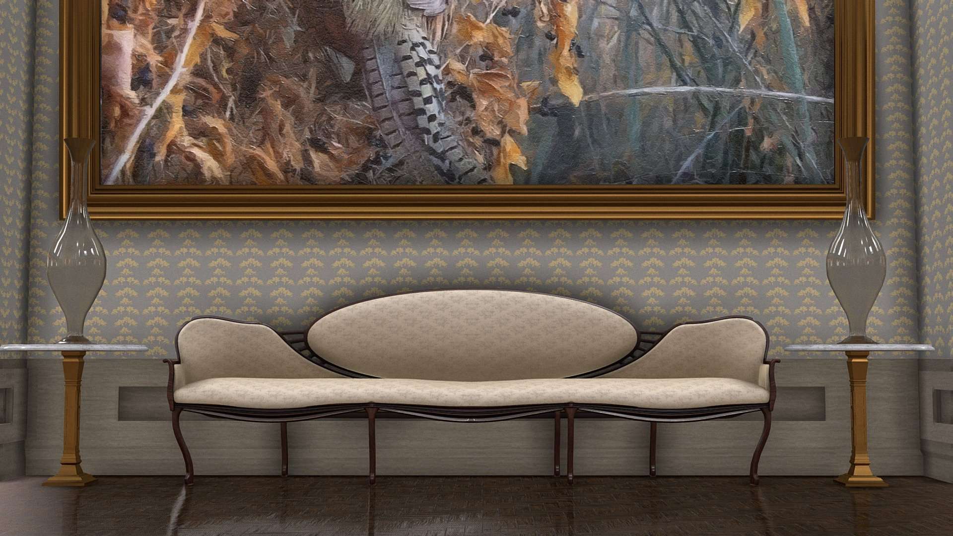 Victorian Camelback Sofa - OPEN3DSEA