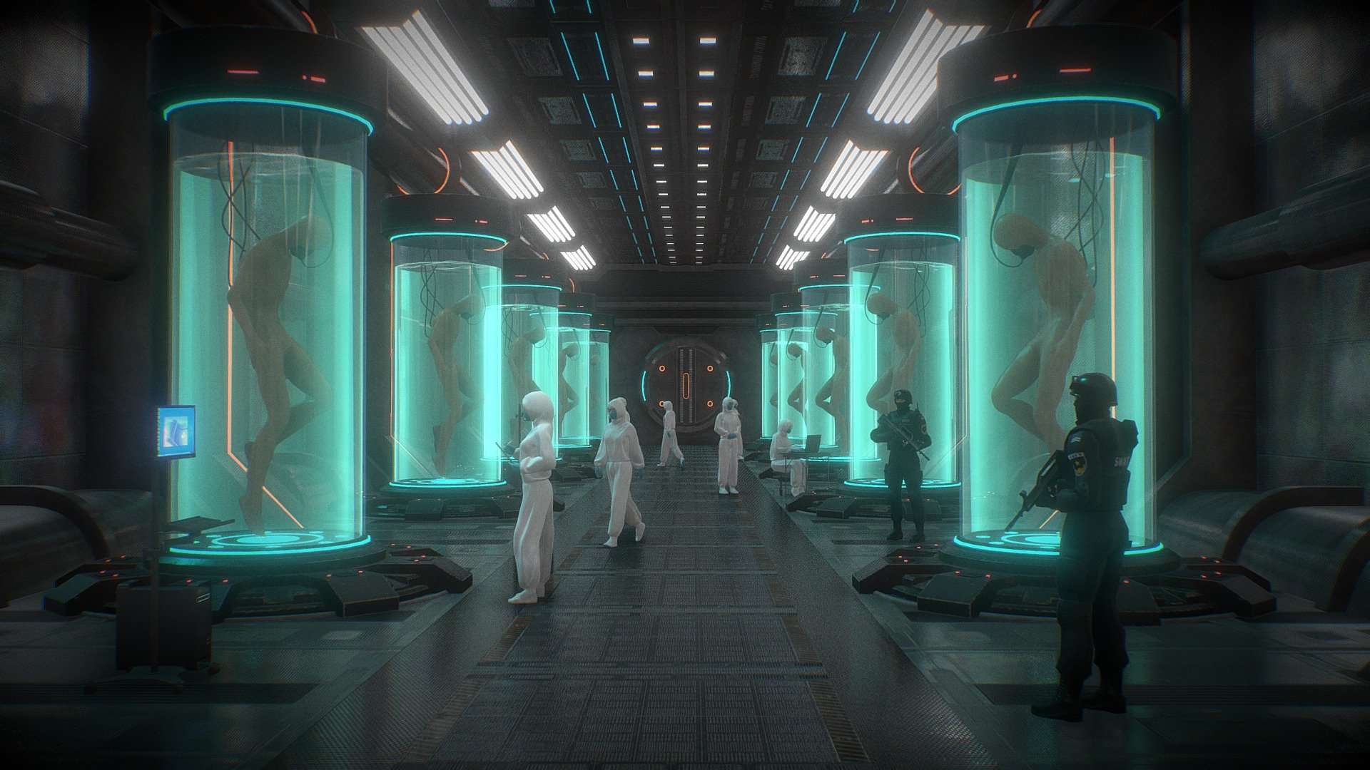 Clone Human Sleep Module Lab 3D Model Download - Game Ready Asset ...