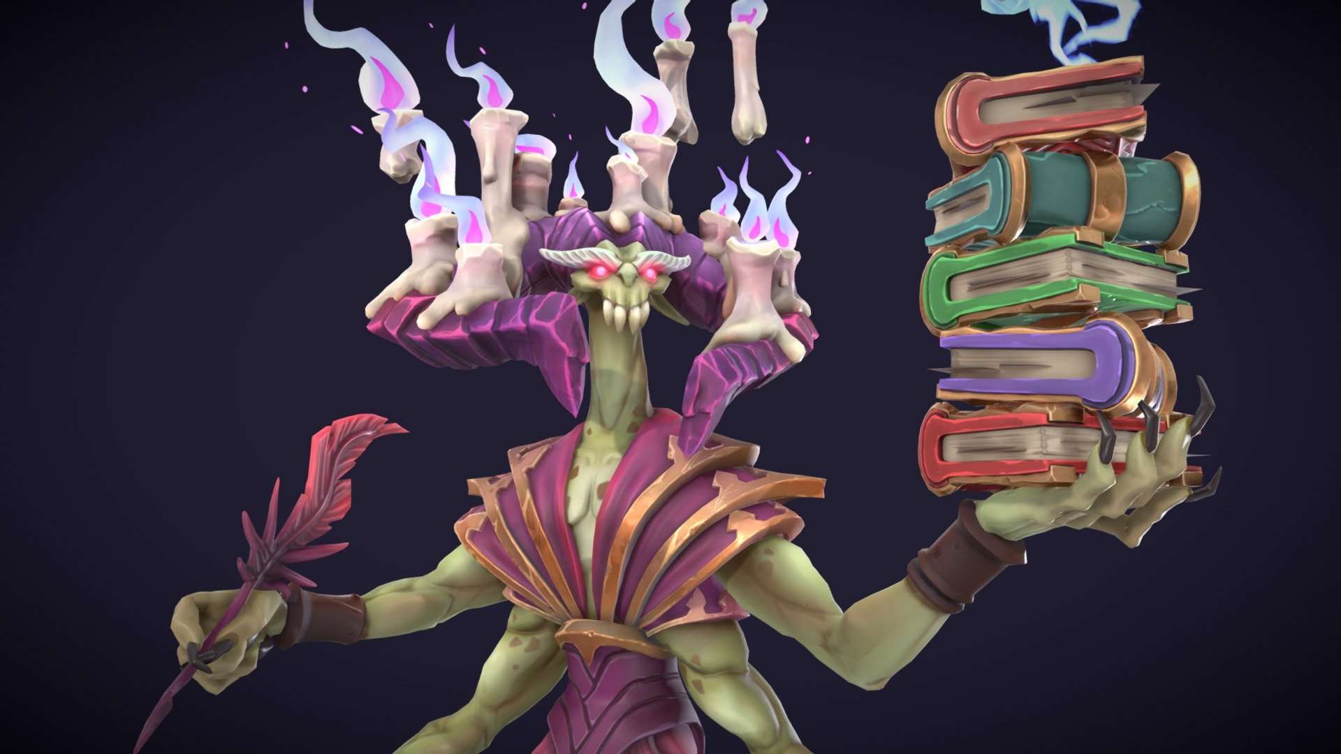 Demon Librarian || Stylized Game Ready Character - OPEN3DSEA
