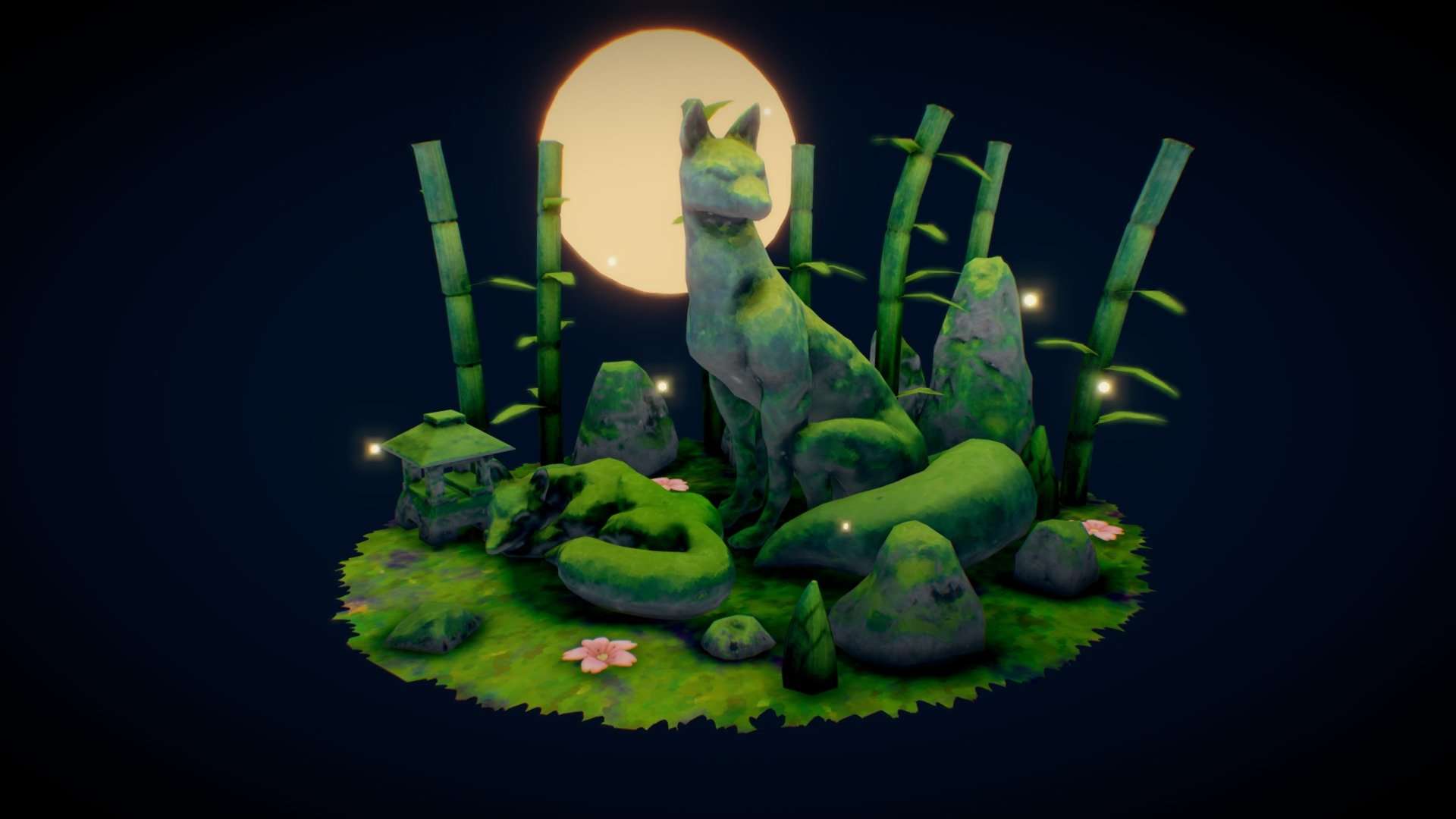 Fox Statues - OPEN3DSEA