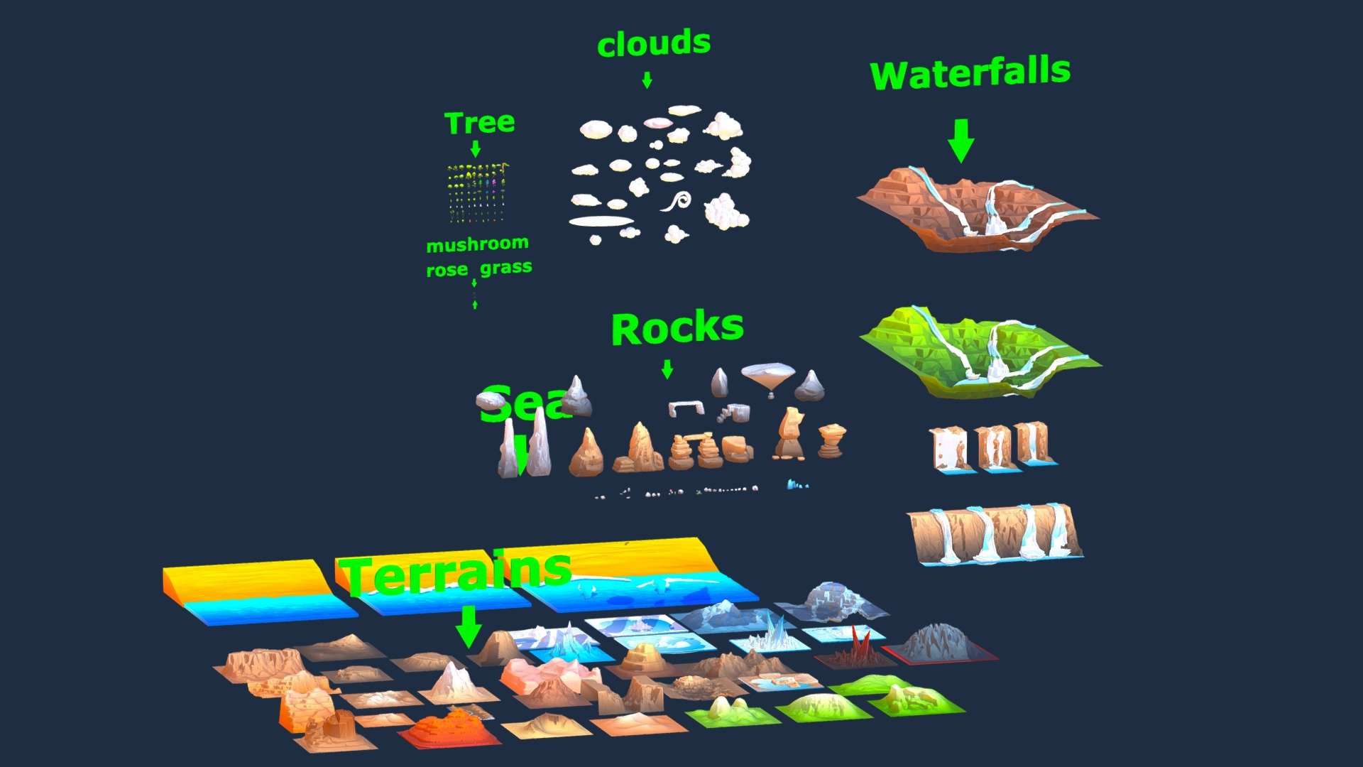 Low Ploy Landscape Pack - OPEN3DSEA