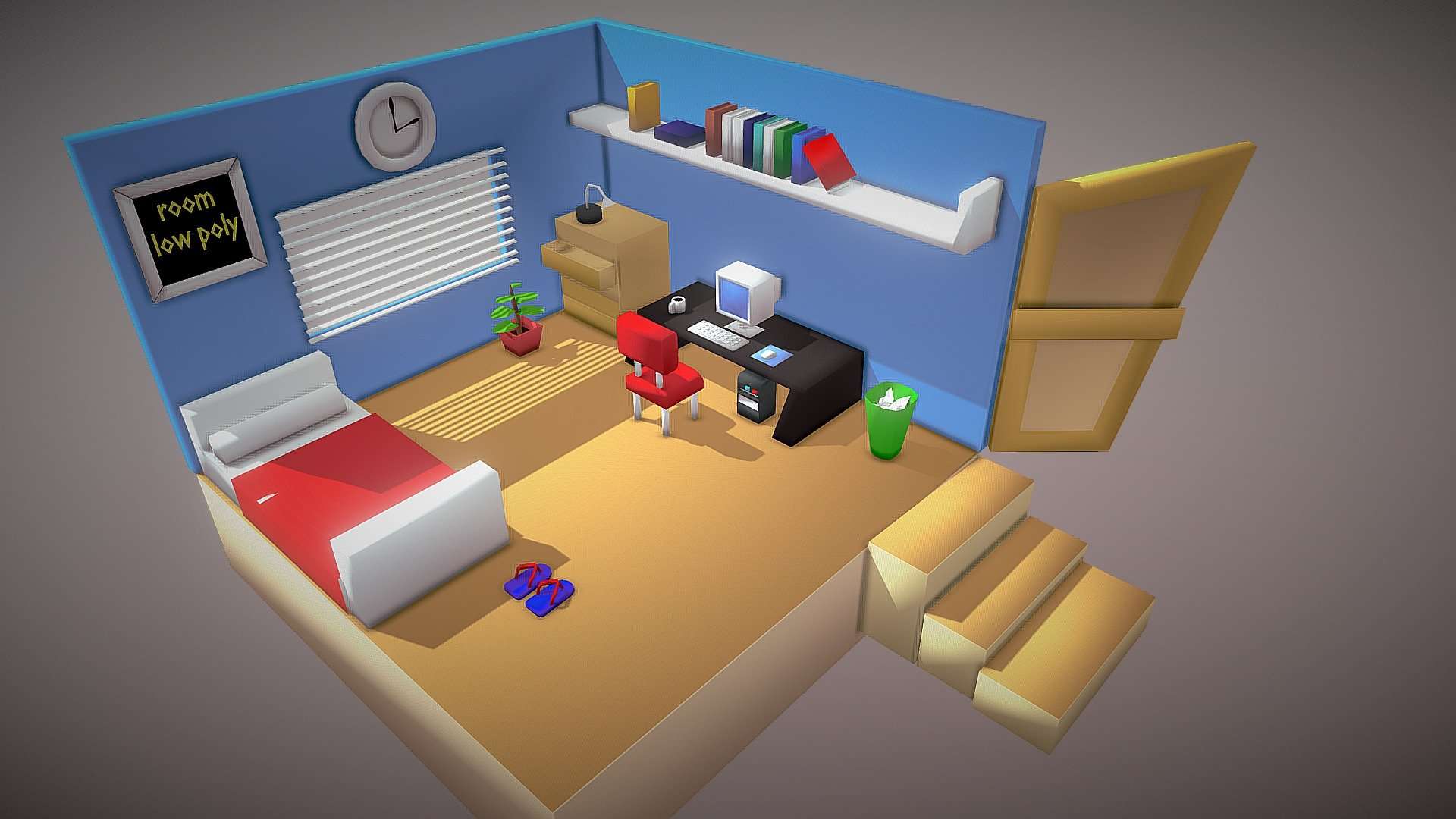 low poly room - OPEN3DSEA