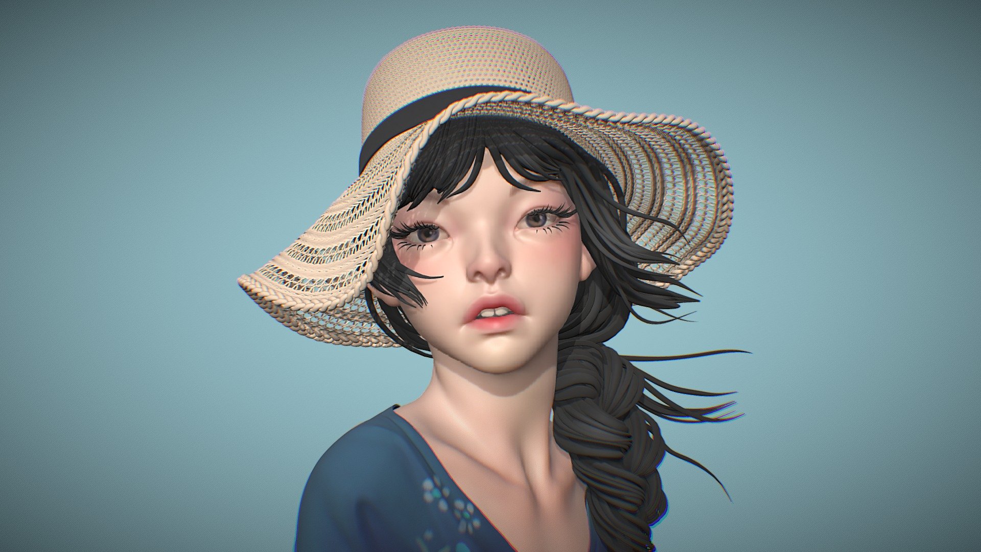 Straw Hat Girl - OPEN3DSEA