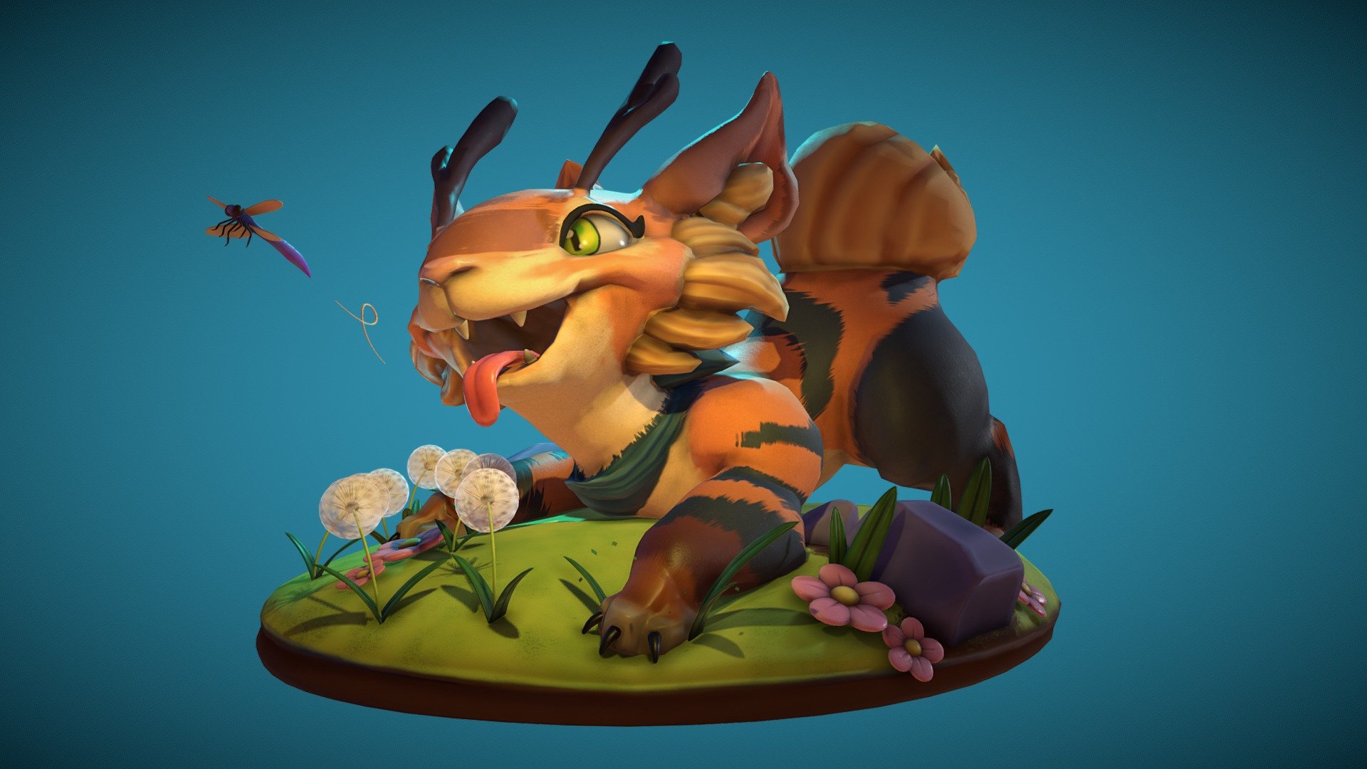 Tiger Cub Beast - Stylized Creature - OPEN3DSEA
