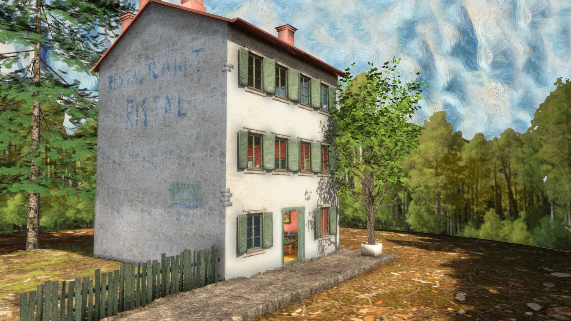Virtual Van Gogh: Explore The Restaurant Rispal 3D Model Download ...