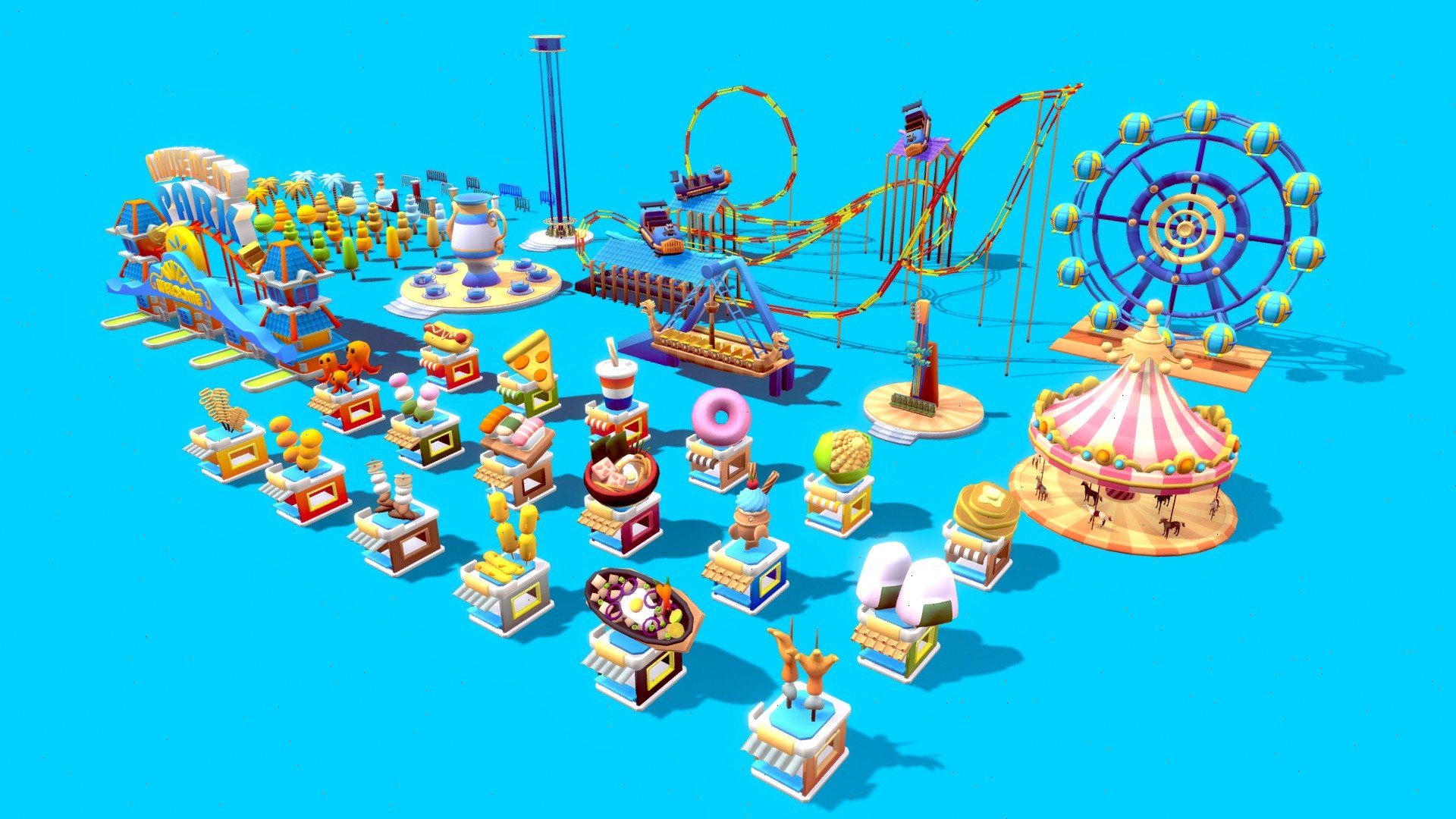 Amusement Park Asset Pack - OPEN3DSEA
