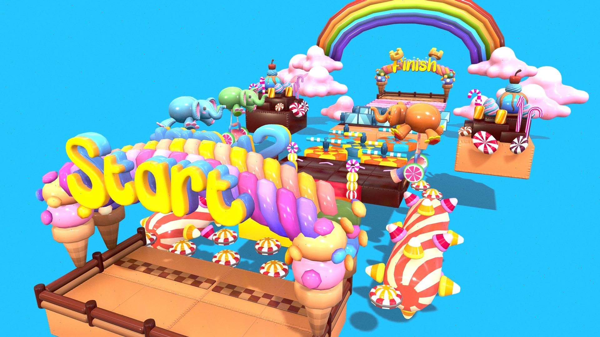 Cute Platformer Asset Pack - Candy - OPEN3DSEA