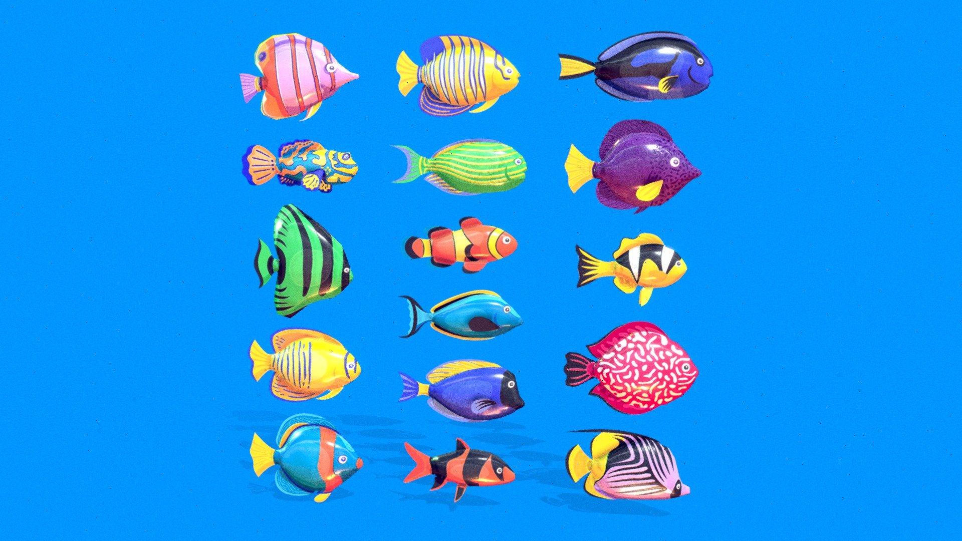 Lowpoly Fish Toon Pack 3D Model Download - Game Ready Asset | Open3DSea