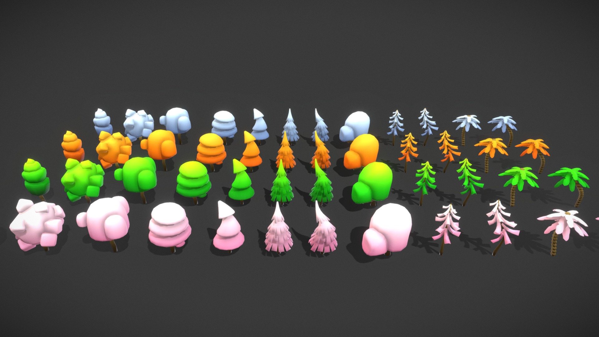 Stylize Low Poly Trees Pack 3D Model Download - Game Ready Asset | Open3DSea