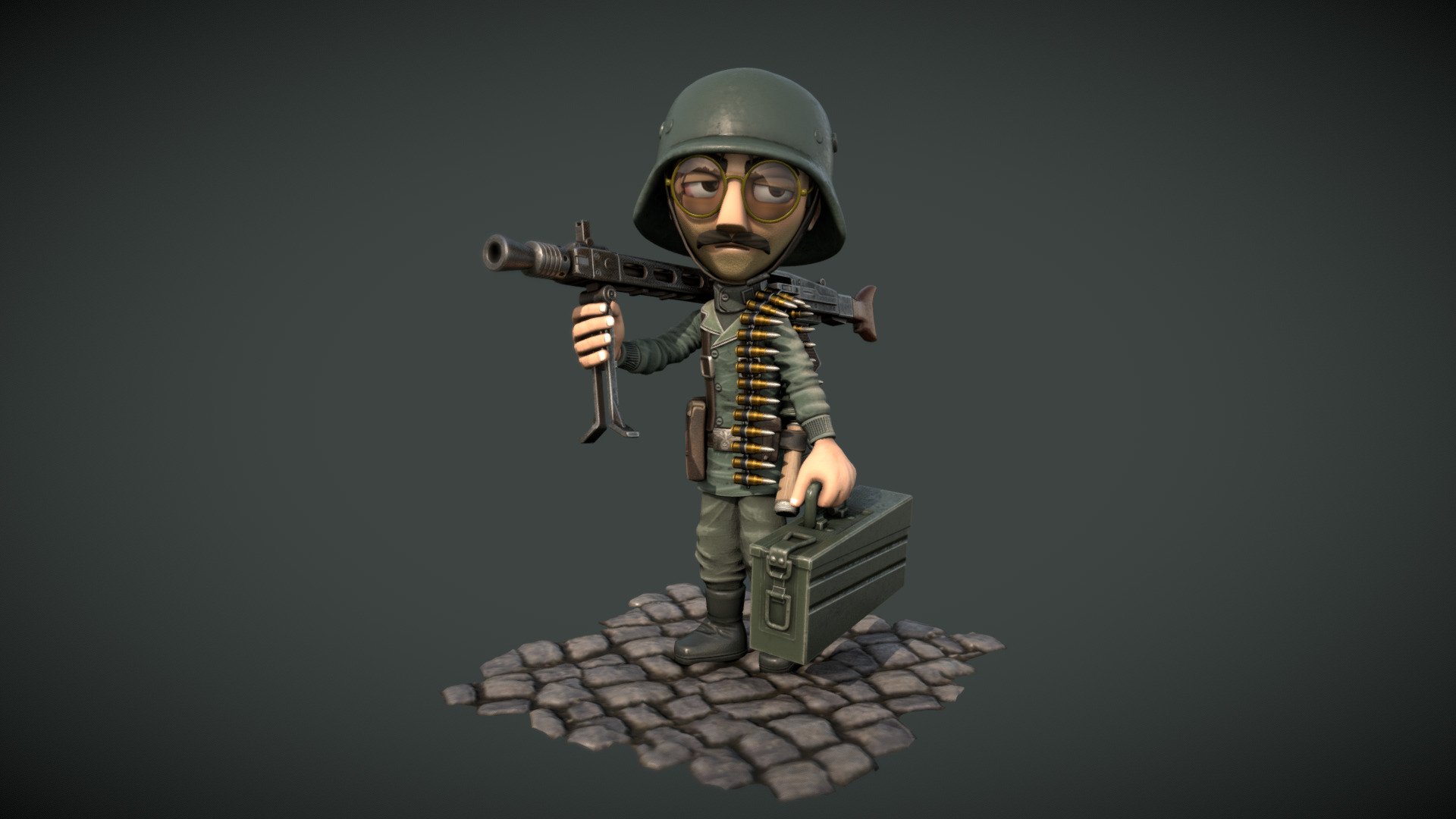 toon soldier of the Wehrmacht "Friedrich" - OPEN3DSEA