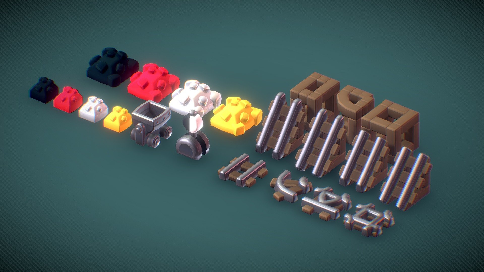 Mine Rail System - Cube World - OPEN3DSEA