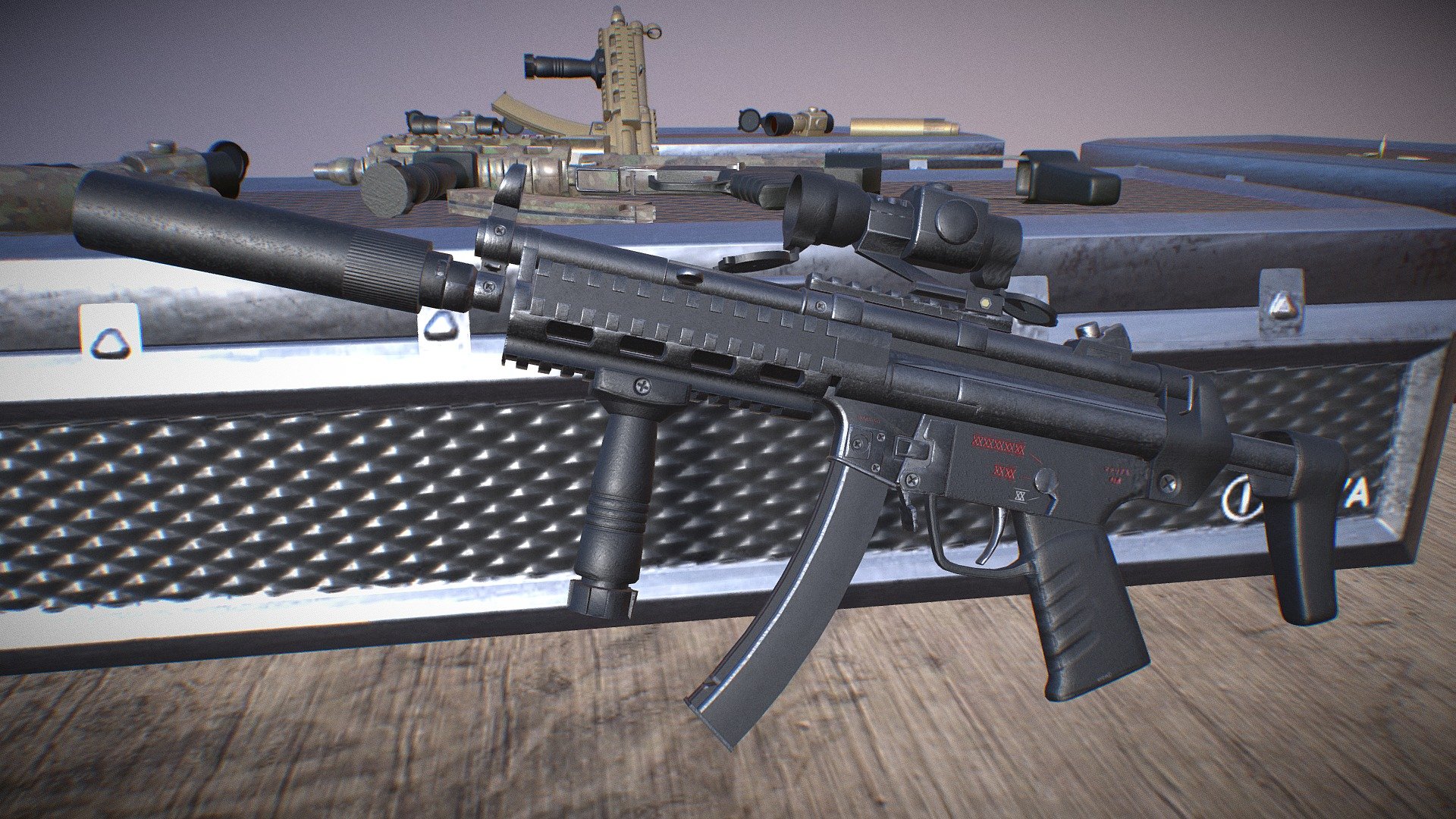 MP5 A3- Game Ready - Low Poly - OPEN3DSEA