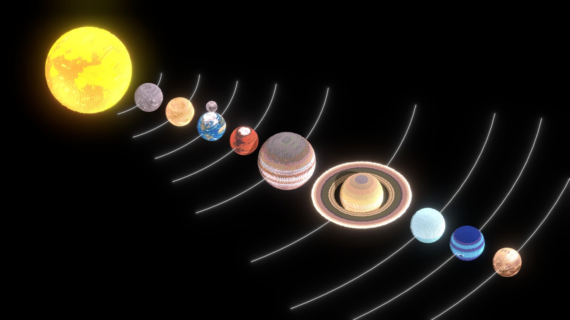 Voxel Solar System Planets (11 Items) - OPEN3DSEA